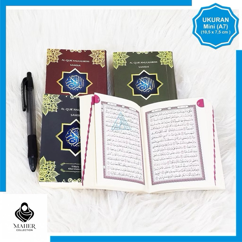 Jual Alquran Mushaf Samsia Khot Utsmani 15 Baris Ukuran Mini | Alquran ...