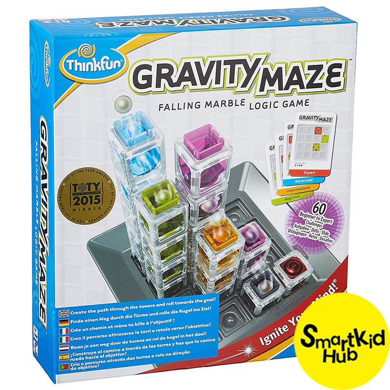 Jual ThinkFun Gravity Maze Falling Marble Logic Maze Game Stem Toy for 8+ 60 Challenges Laser ...