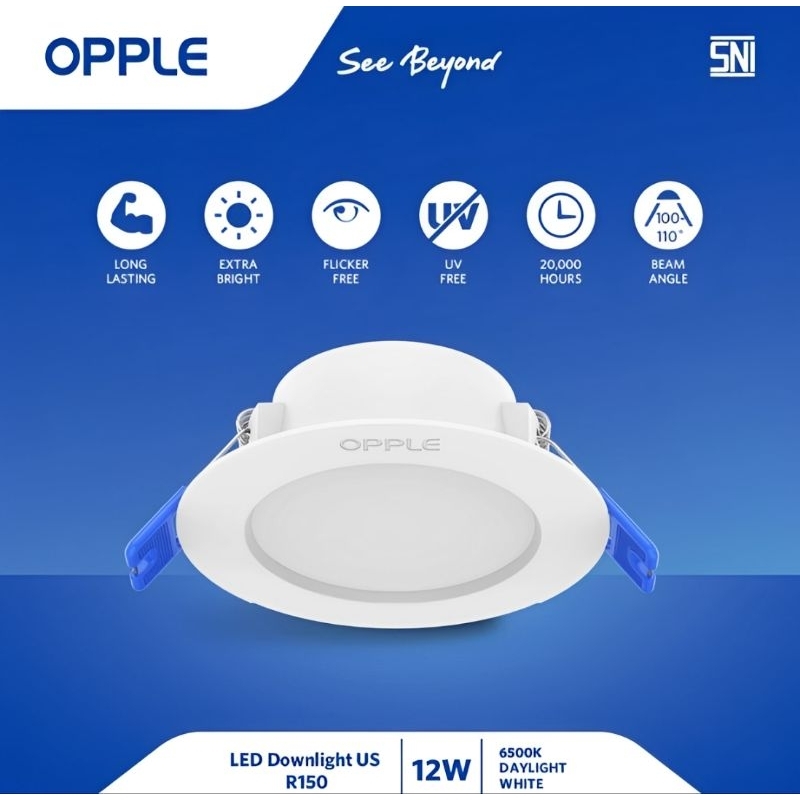 Jual Lampu Downlight Led Opple 12W Cahaya Putih 6500K 5.5Inch Bergaransi 1 Tahun | Shopee Indonesia