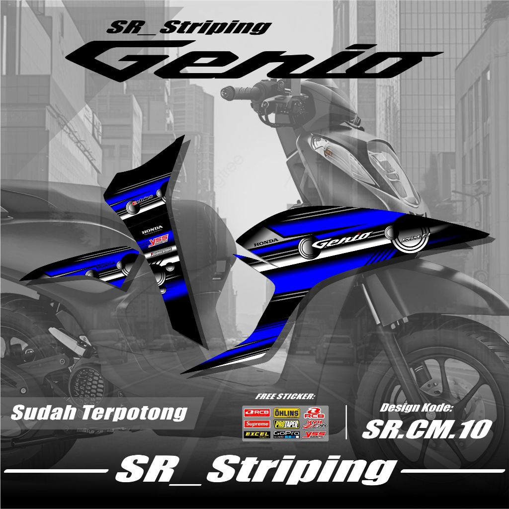 Jual Stiker Striping GENIO 110 Sticker Variasi Honda GENIO 110 Motif ...