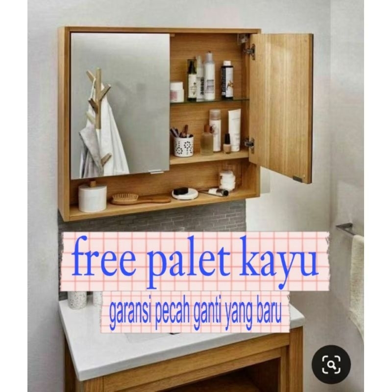 Jual cermin kabinet 60x70cm rak cabinet kamar mandi lampu LED rak ...