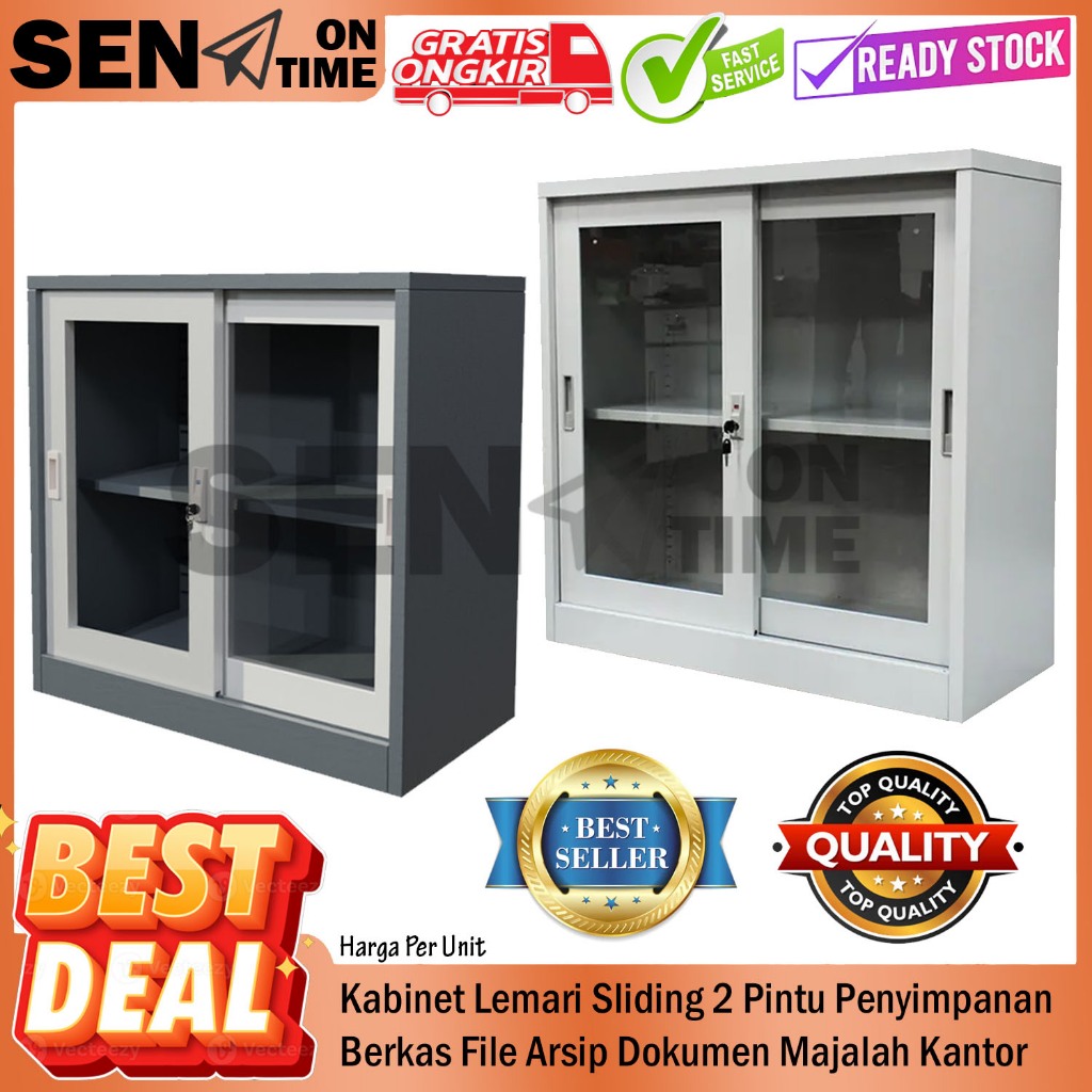 Jual Locker Lemari Besi Kantor 2 Pintu Pendek Sliding Kabinet Laci Loker Sleding Almari Arsip ...