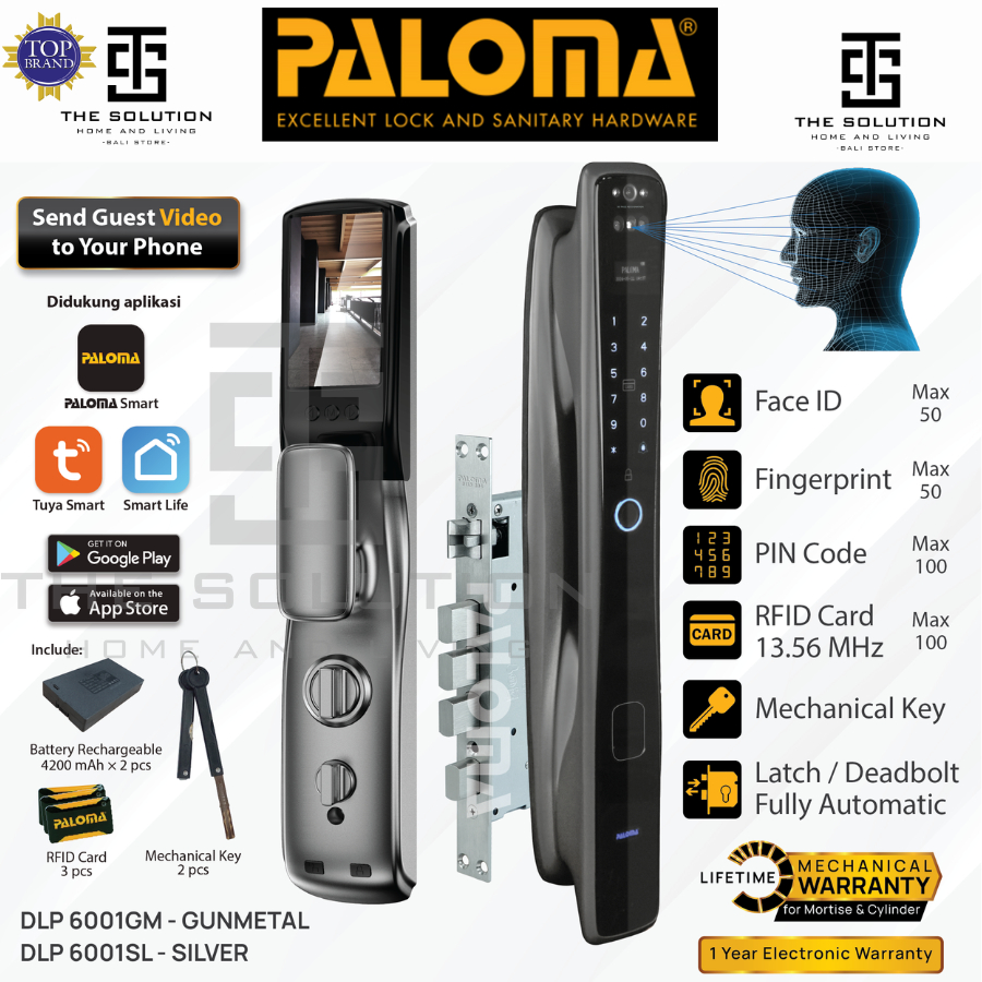 Jual Digital Lock PALOMA DLP 6001 Smart Lock Kunci Pintu Digital Smart ...