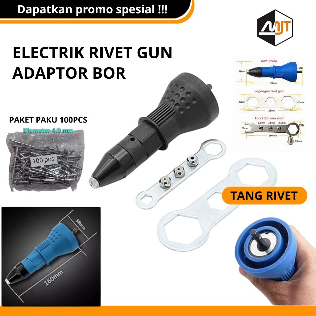 Jual Alat Rivet Tang Rivet Ripet Sambung Konverter Bor Rivet Gun ...