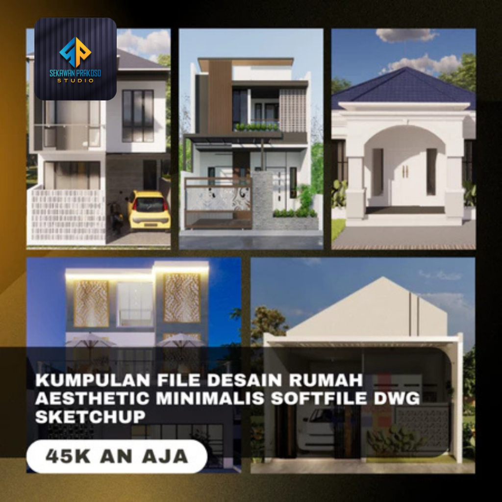 Jual Kumpulan File Desain Rumah Estetik Minimalis 3D DWG SketchUp, RAB ...