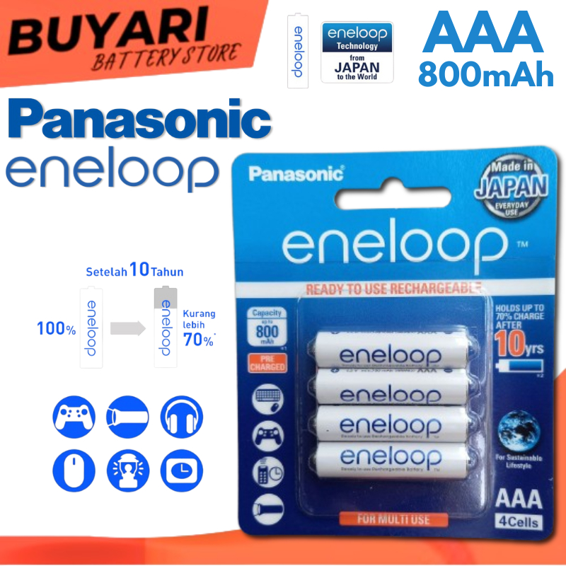 Jual ORIGINAL!! AAA Panasonic Eneloop Baterai Rechargeable AAA 4 Pcs ...