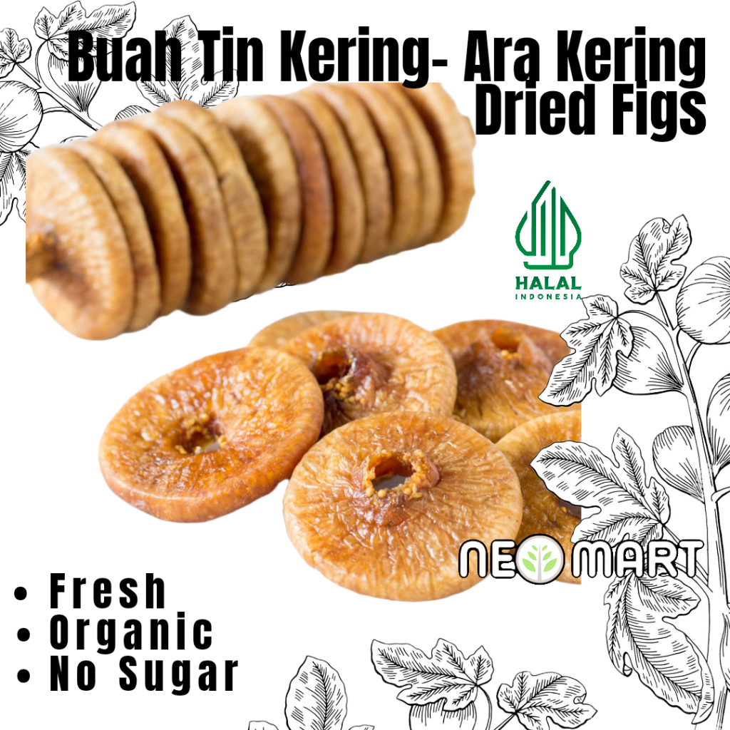 Jual Buah Tin Kering 100gr Premium / Dried Figs / Buah Ara Kering ...