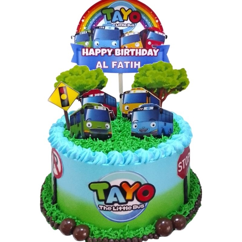 Jual Kue Ultah Tayo / Karakter Tayo / Black Forest Karakter Tayo ...