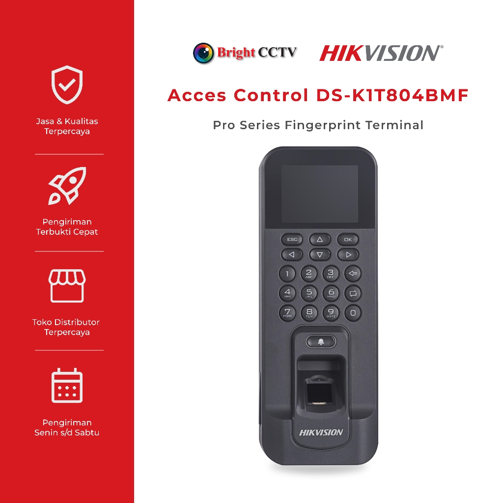 Jual Hikvision DS-K1T804BMF Fingerprint Access Control | Shopee Indonesia