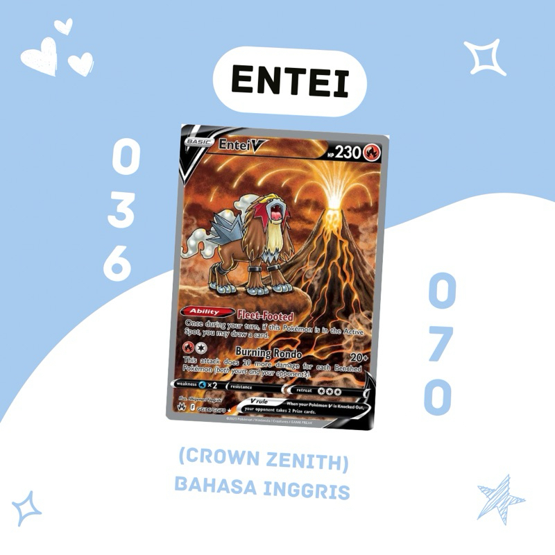 Jual Entei V SIR Crown Zenith GG36/GG70 Pokemon TCG English | Shopee ...