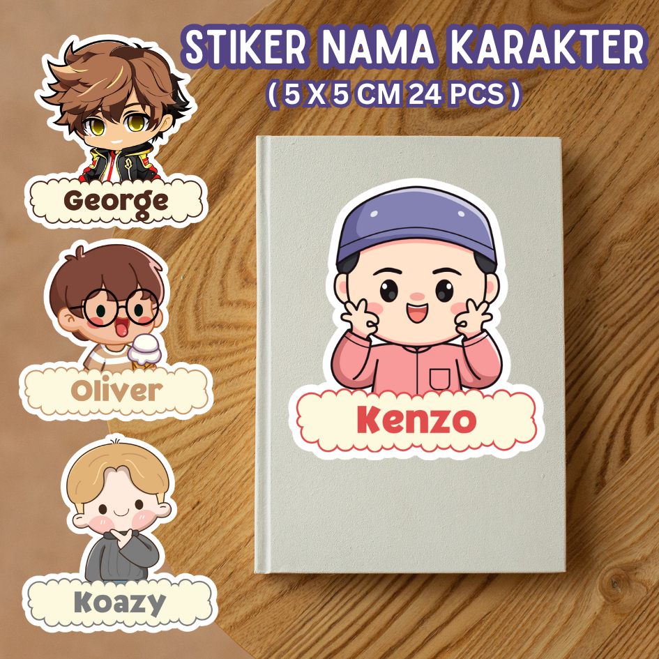 Jual STIKER LABEL NAMA KARAKTER KARTUN ANAK LAKI-LAKI PERLENGKAPAN ALAT ...