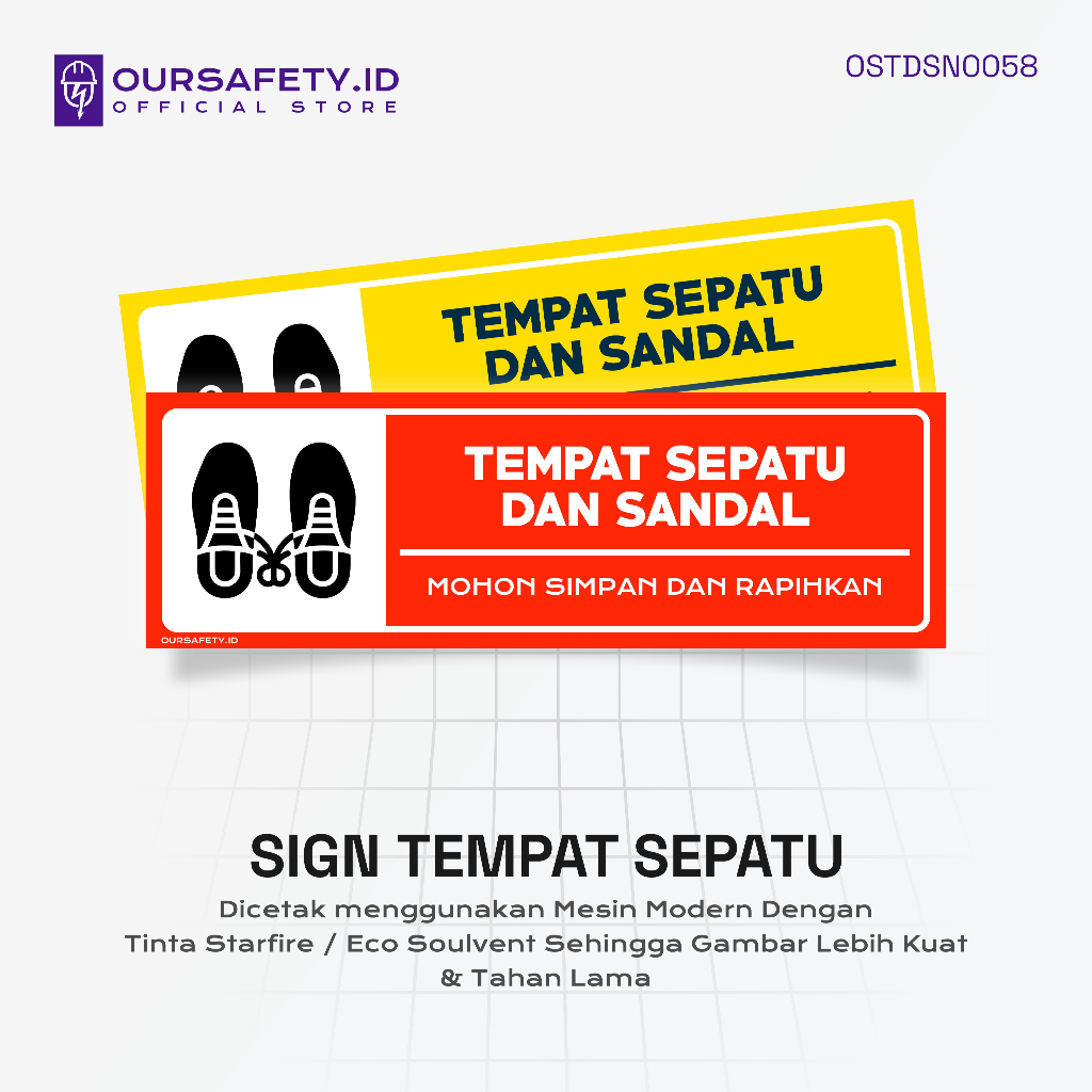 Jual Stiker Sign Tempat Sepatu Harap Rapihkan | PREMIUM - OURSAFETY.ID ...