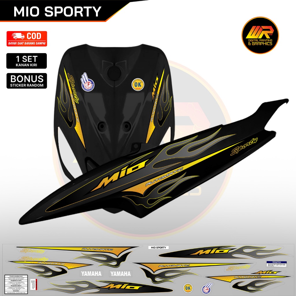 Jual Striping Api Mio Smile&Sporty Bahan Bening Variasi New Sticker ...