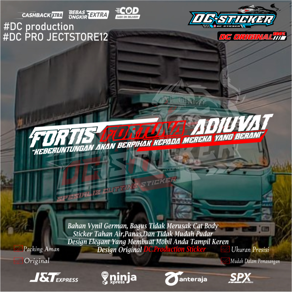 Jual Sticker FORTIS FORTUNA ADIUVAT Kaca Depan Samping Bak Belakang ...