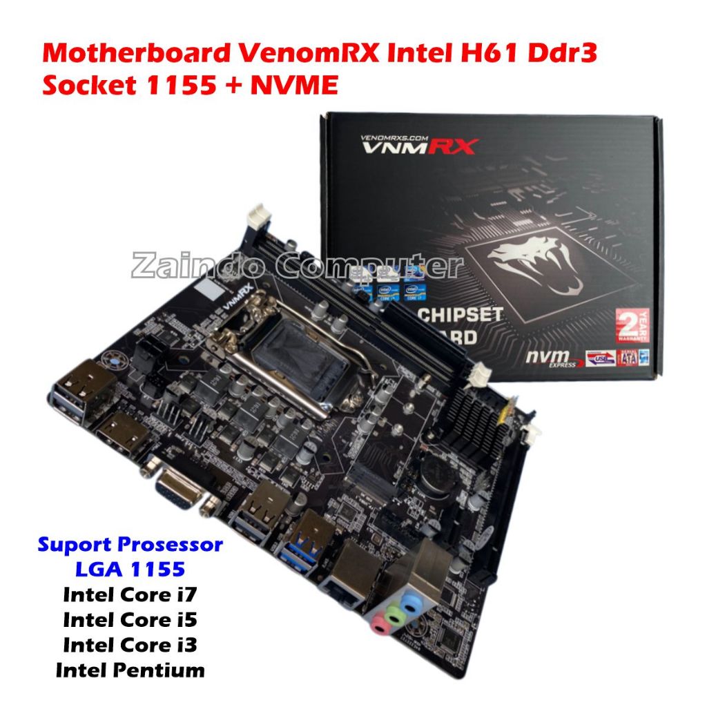 Jual MATHERBOARD VENOM RX H61 DDR3 SOCKET 1155 SLOT M2 VENOM RX INTEL H61 LGA 1155 DDR3 ...