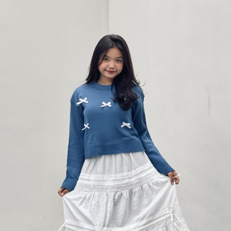 Jual Lolii sweater Ribbon // sweater atasan rajut wanita kekinian ...