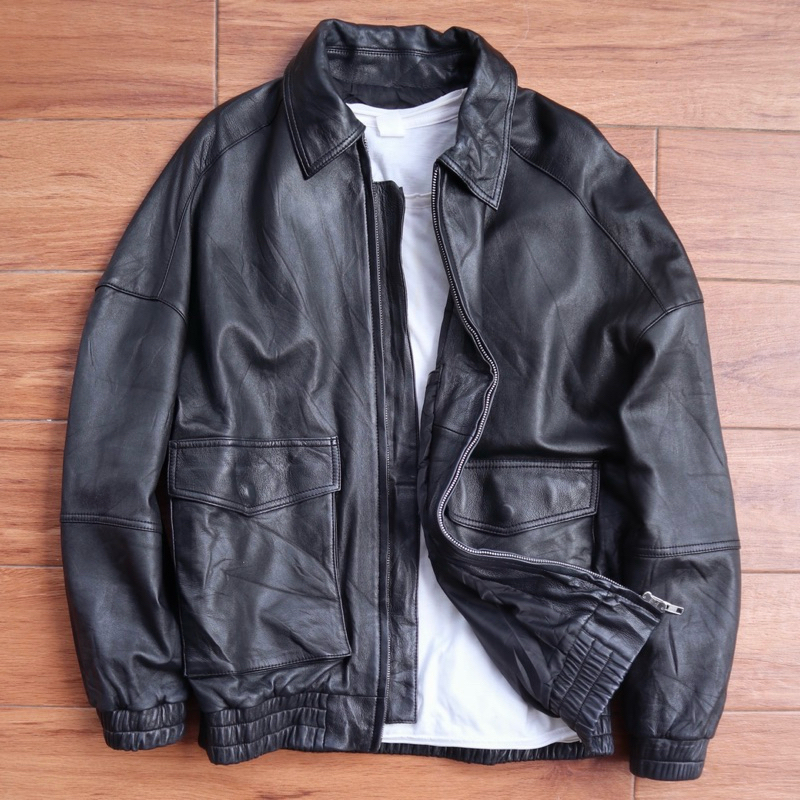 Jual DOFF JASON Jaket kulit asli XL Boxy oversize jumbo overfit bomber ...