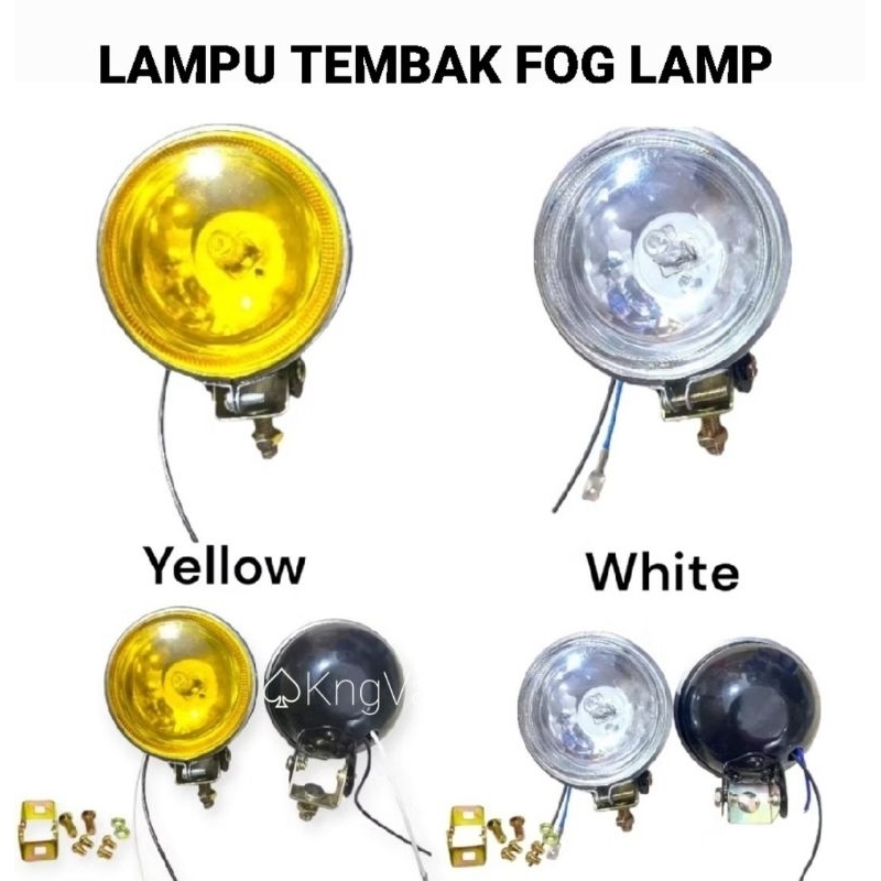 Jual Lampu Tembak Kabut Bulat Motor Mobil 12Volt Putih Kuning Harga ...