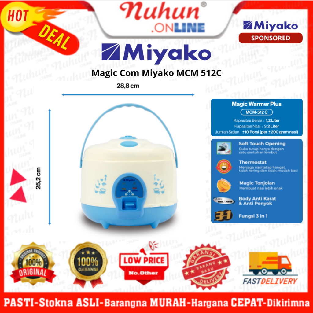 Jual Miyako Magic Com MCM 512C Original Kualitas Terjamin | Shopee ...