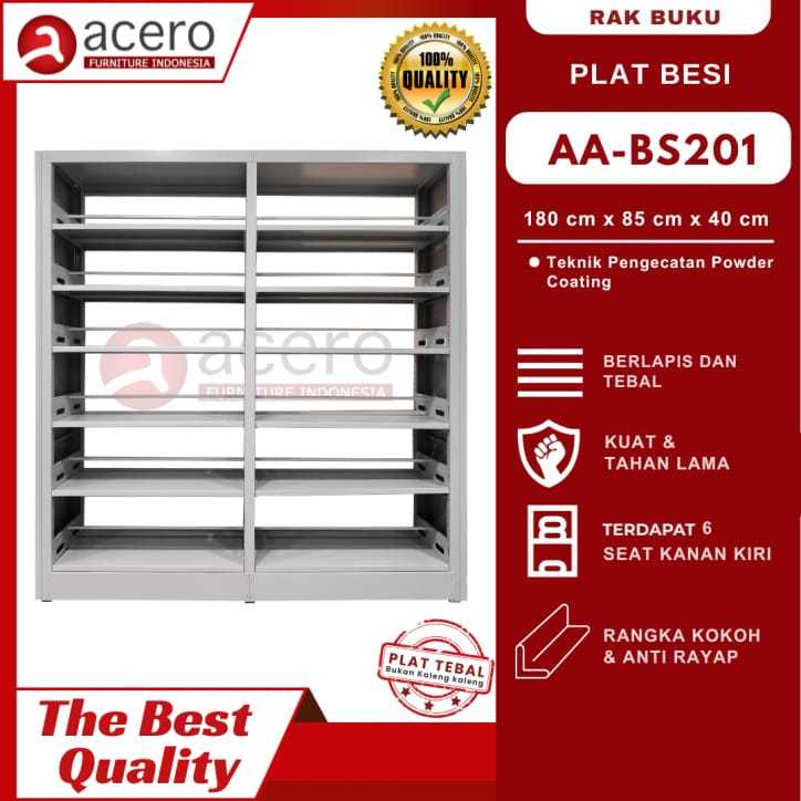 Jual Rak Buku / Rak Buku Perpustakaan / Lemari Buku Besi/ Rak Buku Besi ...