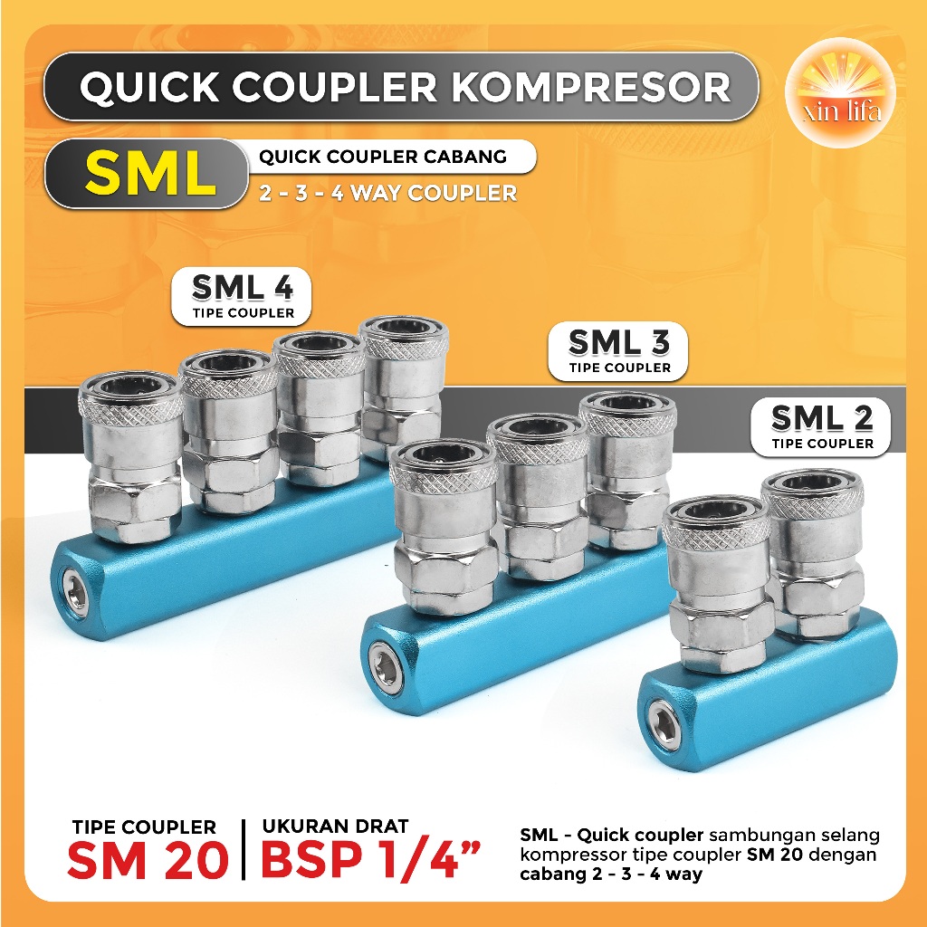 Jual Quick Coupling Cabang Coupler Kopler Sambungan Selang Angin ...