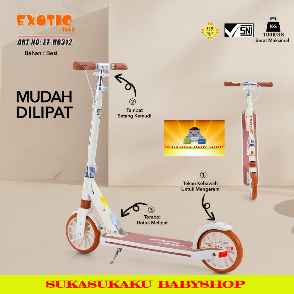 Jual Scooter Besi ET HB 312 Roda Ukuran Besar Exotic Skuter Lipat ...