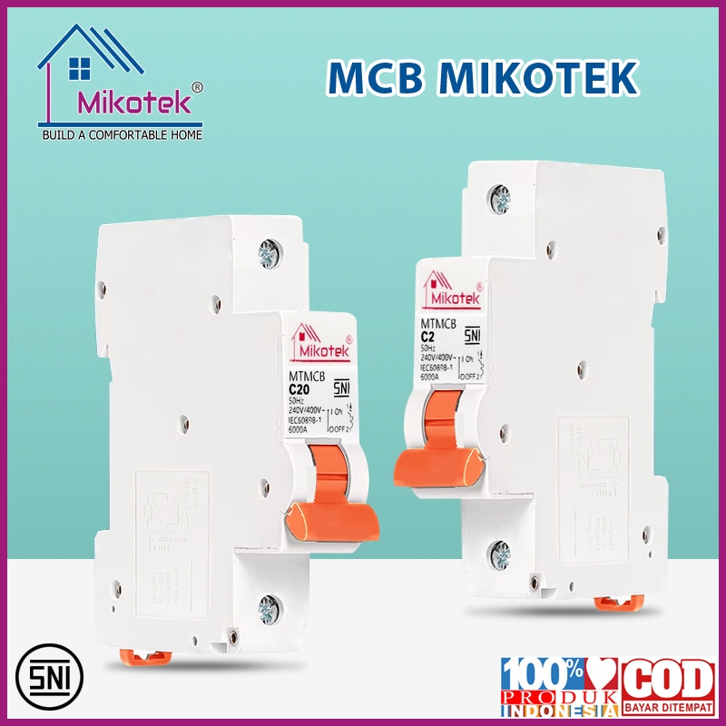 Jual Mikotek MCB 2A / 4A / 6A / 10A / 16A / 20A / 25A / 32A / 40A 1 ...