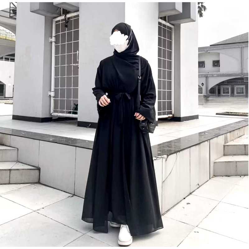 Jual Set Gamis Salwa Abaya 2in1 Gamis Dan Outer Bahan Ceruty Babydoll ...