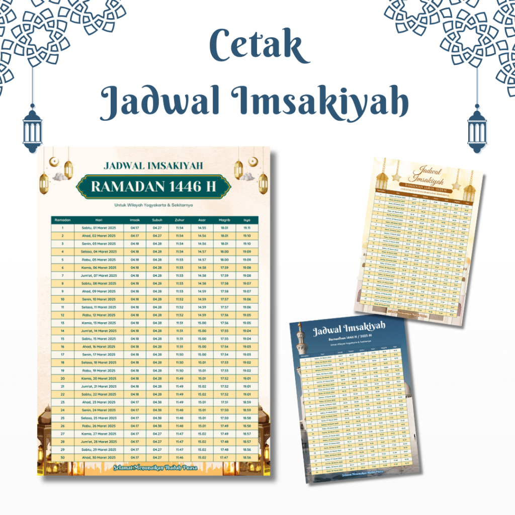 Jual [A3+] CETAK JADWAL IMSAKIYAH - RAMADHAN 1446 H/ 2025 M CETAK JADWAL IMSYAK | Shopee Indonesia