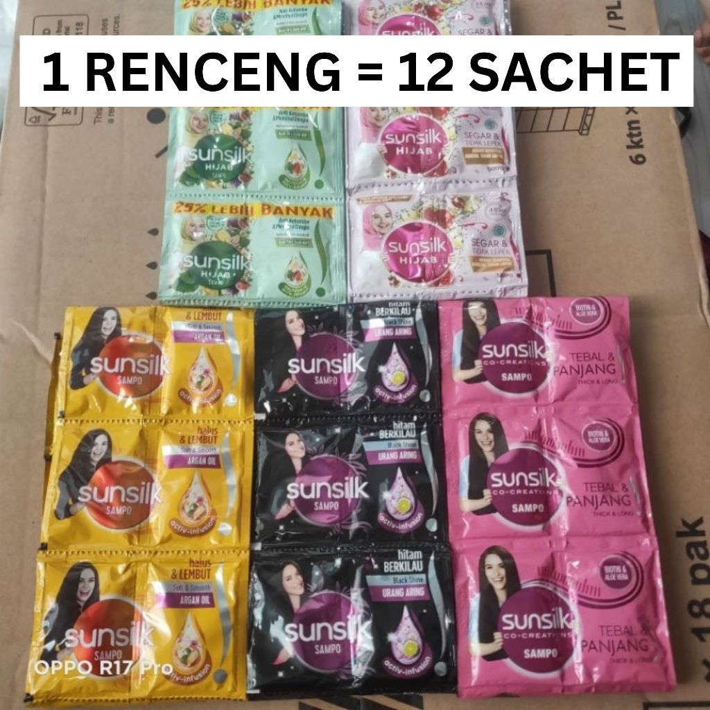 Jual ( 1 RENCENG ISI 12 SACHET ) Sampo Sunsilk Sachet 1 renceng Black ...
