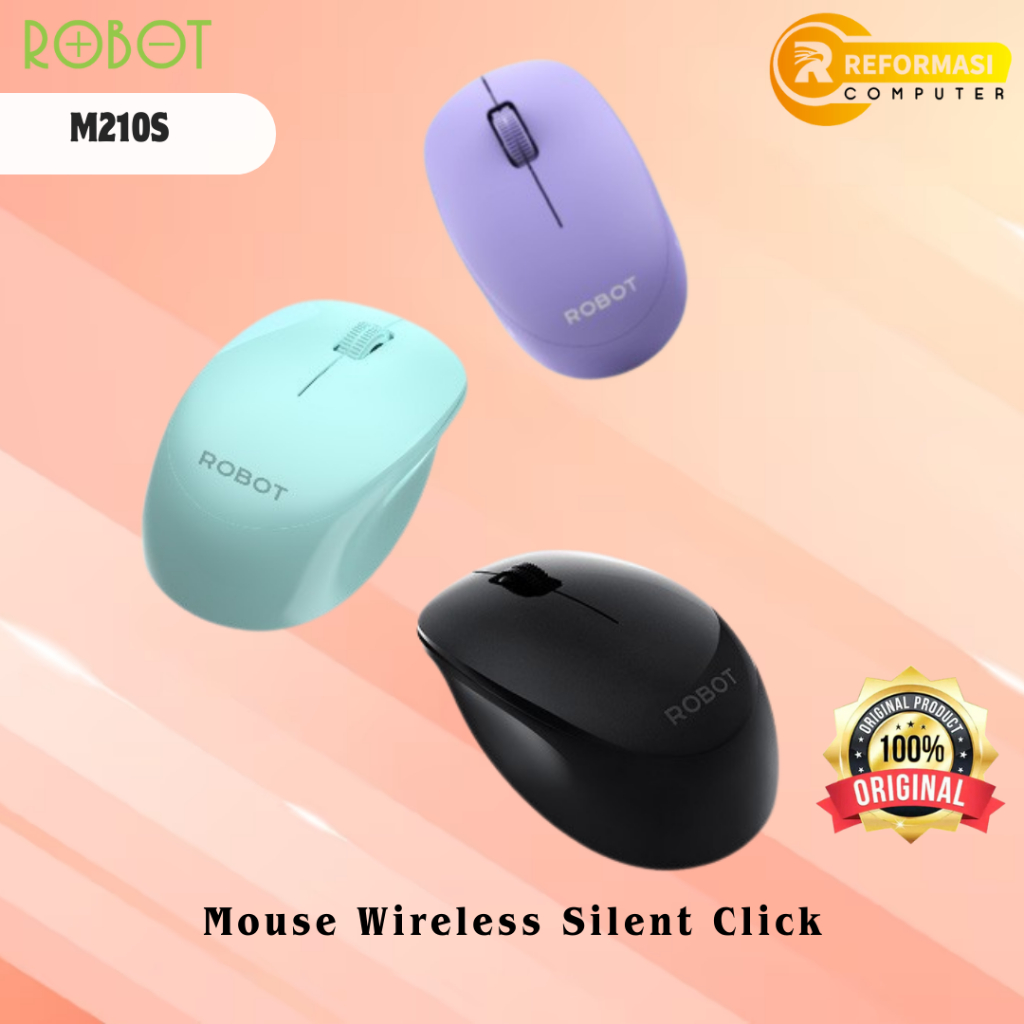 Jual ROBOT Mouse Wireless ROBOT Silent Click Ergonomis garansi 1 tahun ...