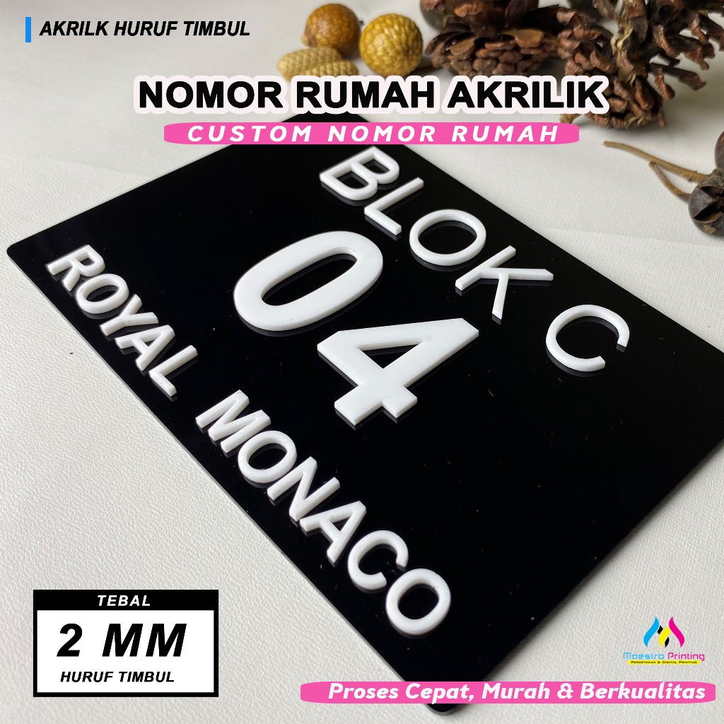 Jual PAPAN NOMOR RUMAH AKRILIK I NOMER RUMAH AKRILIK I NO. RUMAH ...