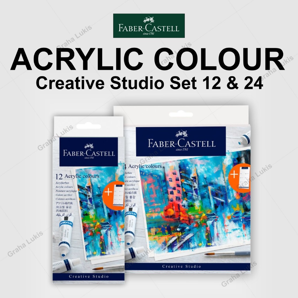 Jual Faber Castell CREATIVE Studio ACRYLIC COLOURS Set 12 / 24 | Shopee ...
