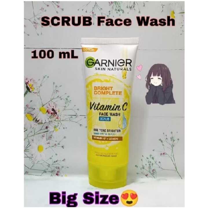 Jual Face Wash Scrub GARNIER Bright Complete Vitamin C Brightening Foam ...