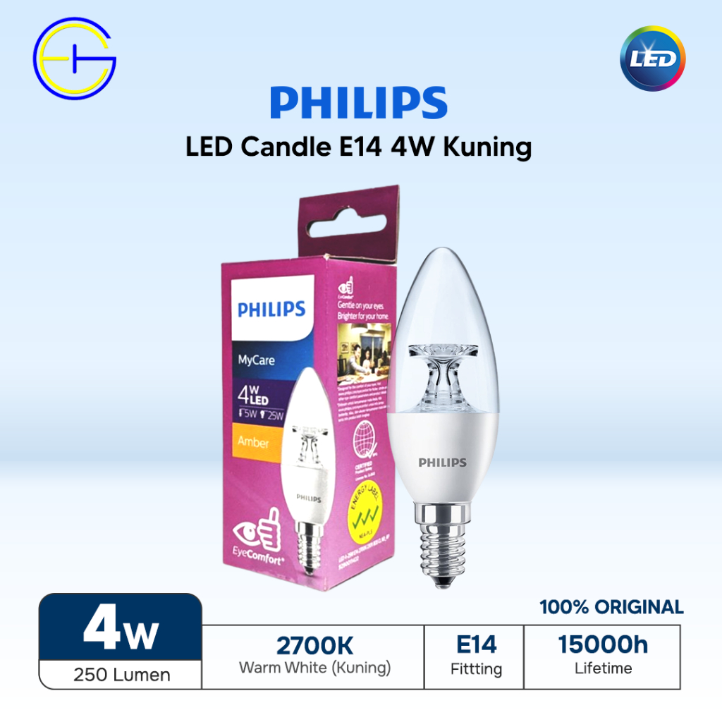 Jual LED Candle Light 4-25W E14 230V B35 CL ND AP Philips | Shopee ...