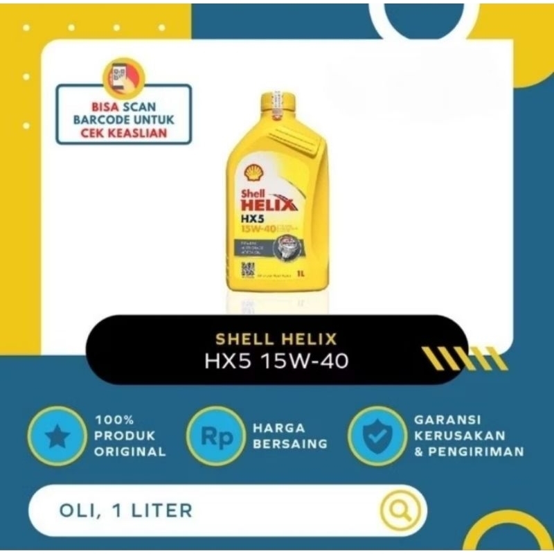 Jual Oli Shell Helix HX5 15W-40 Oli mobil original | Shopee Indonesia