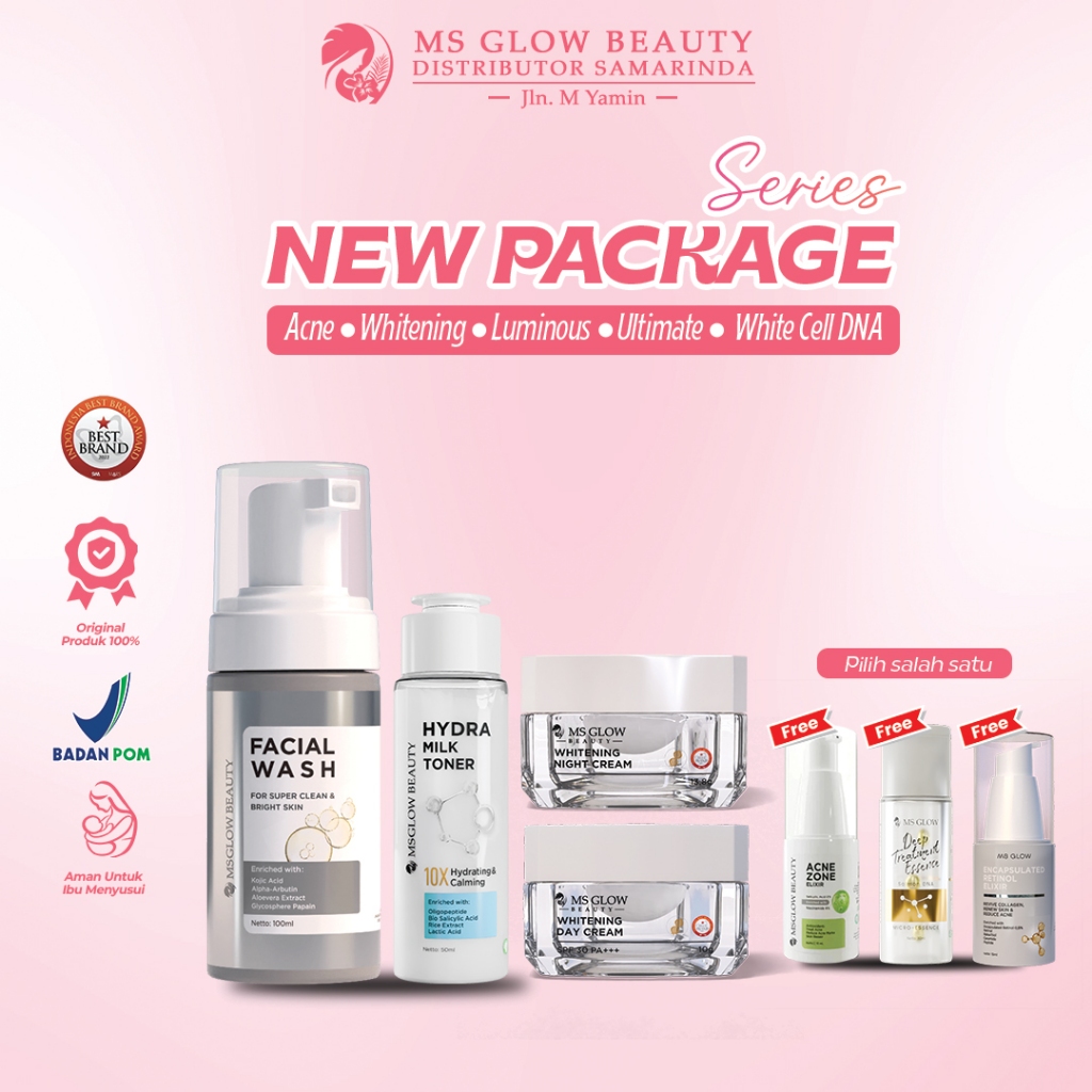 Jual MS GLOW NEW SERIES PAKET WAJAH (FREE DTE/ELIXIR) - MSGLOWSAMARINDA ...
