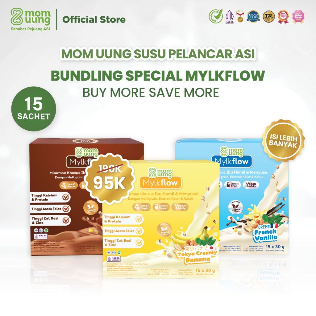 Jual [ISI LEBIH BANYAK] Mom Uung NEW Susu Mylkflow (15 Sachet) Belgian Choco / French Vanilla ...
