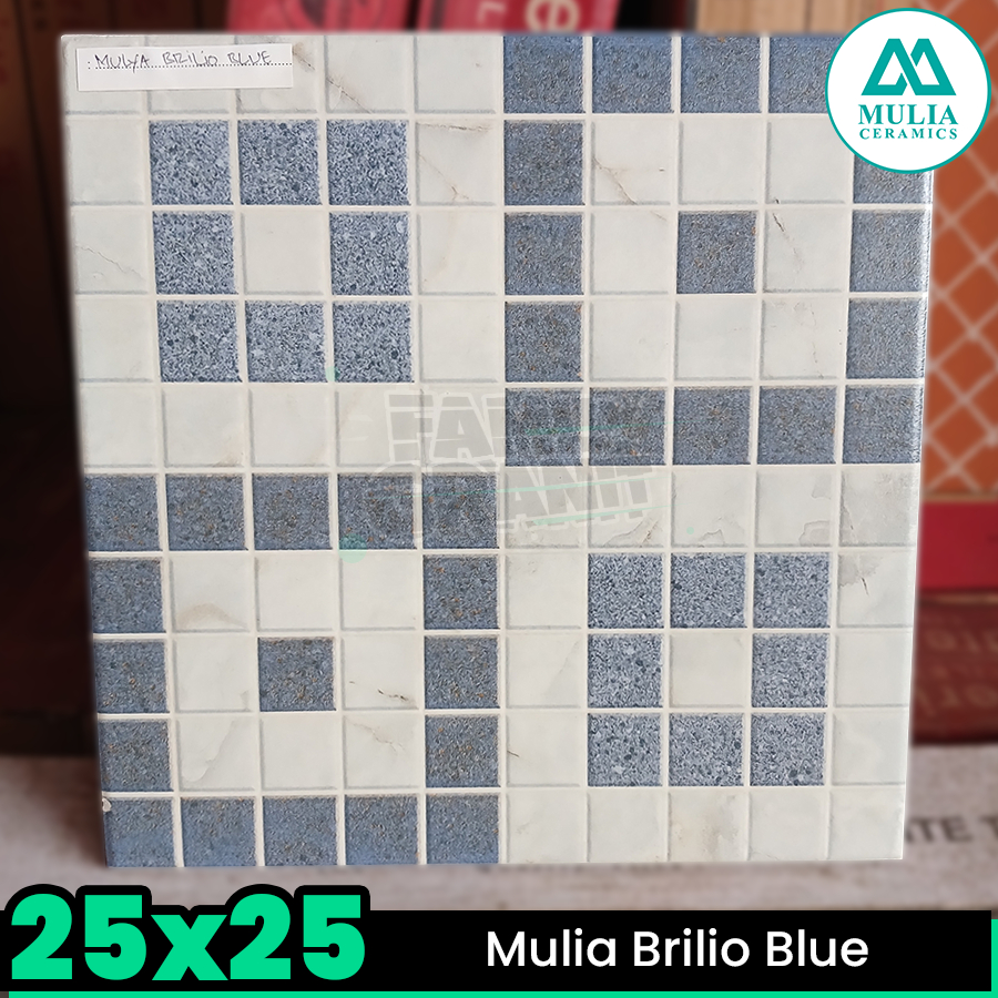 Jual Keramik Kasar 25x25 Mulia Brilio Blue Lantai Kamar Mandi / Toilet ...
