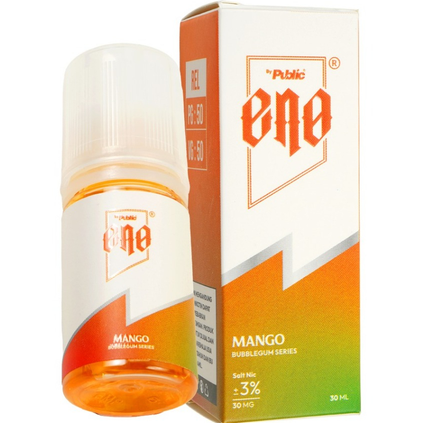 Jual Liquid Vape Vapor ENO Mango Bubblegum Saltnic 30MG 30ML By Public ...