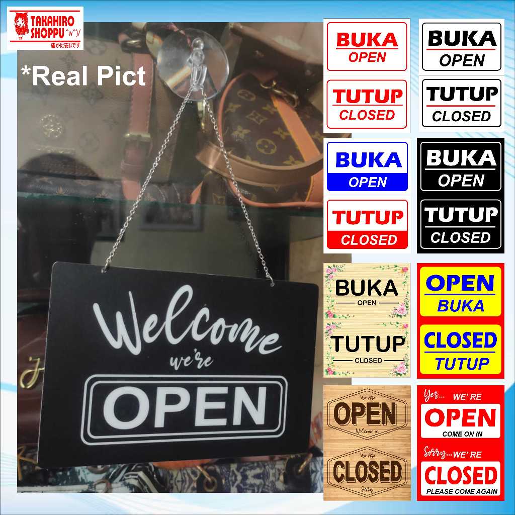 Jual Sign Board Plang Toko Papan Tanda Akrilik Open / Close Buka Tutup ...