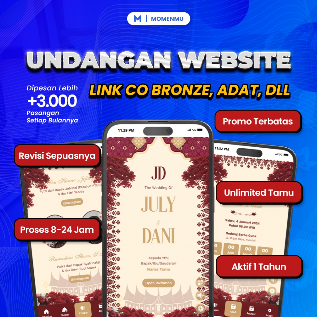 Jual Undangan Digital Website Pernikahan Premium | Tema Foto & Tanpa ...