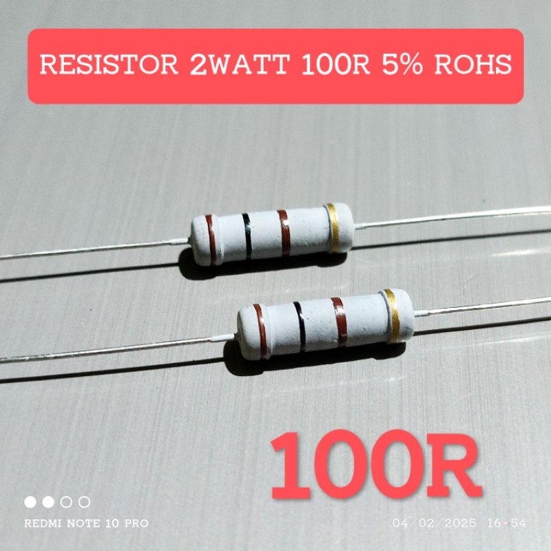 Jual 5 BUAH RESISTOR 2WATT 2W 100R 100 OHM CF 5% ROHS | Shopee Indonesia