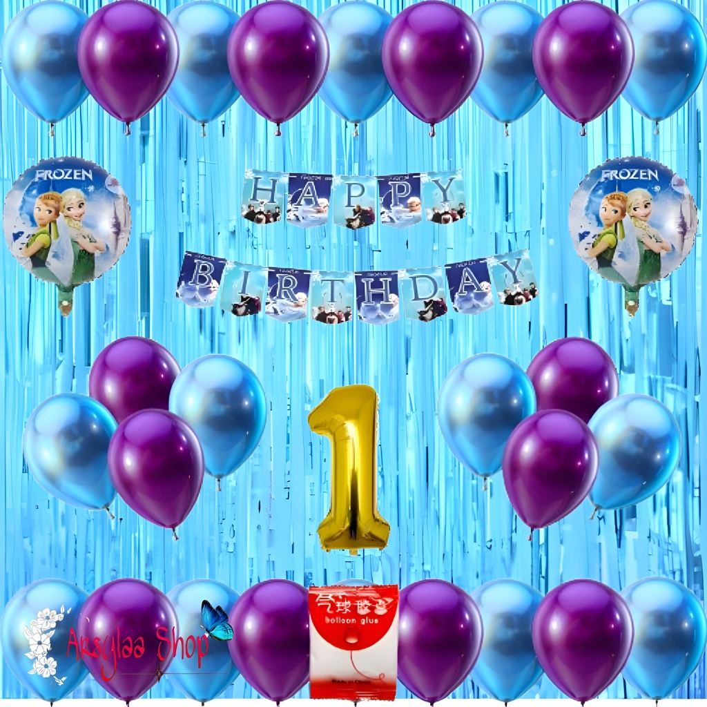 Jual Set Dekorasi Ulang Tahun Anak Cewek Cowok Banner HBD Segilima ...