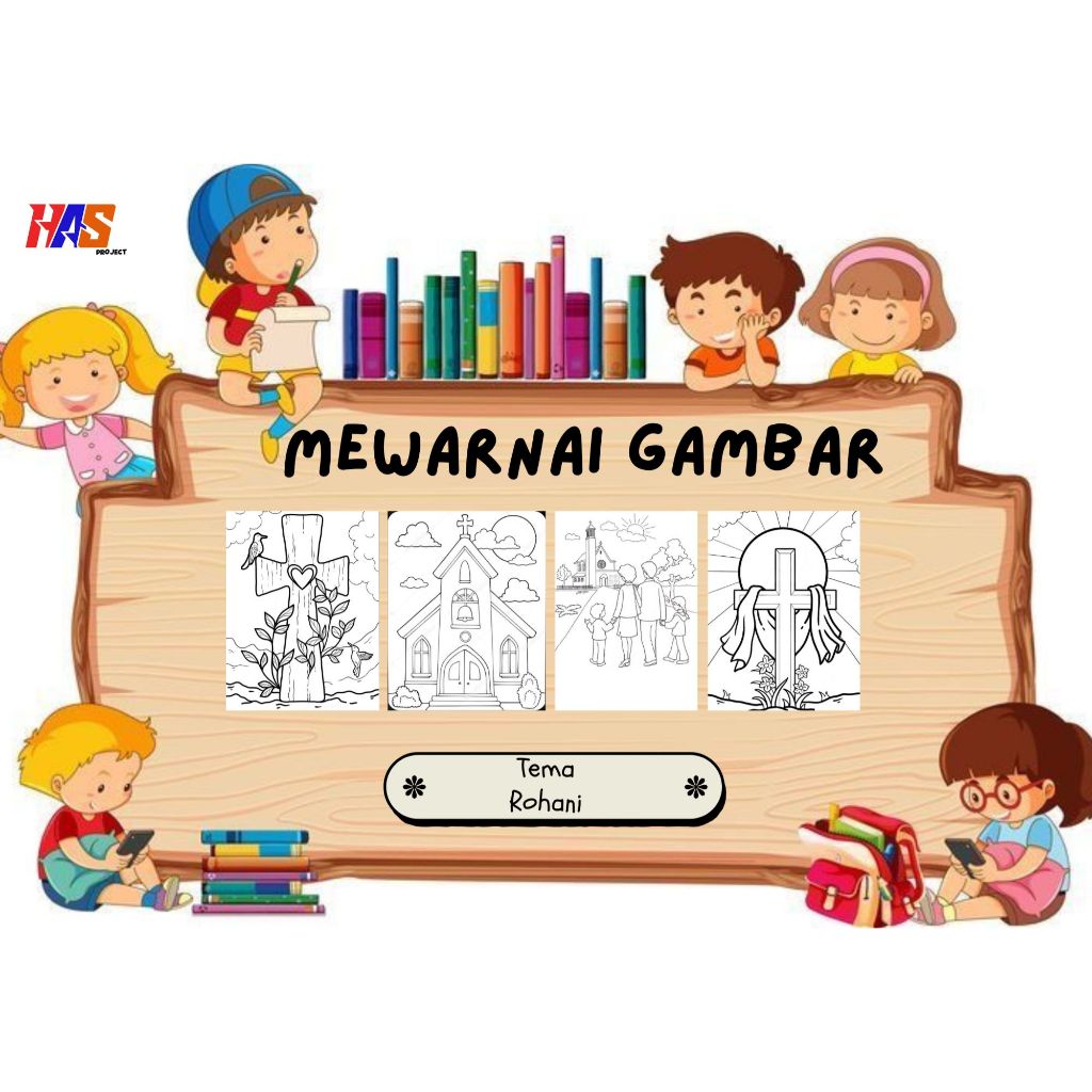 Jual Kertas Mewarnai Anak Tema Rohani 50 Lembar | Printable Coloring ...