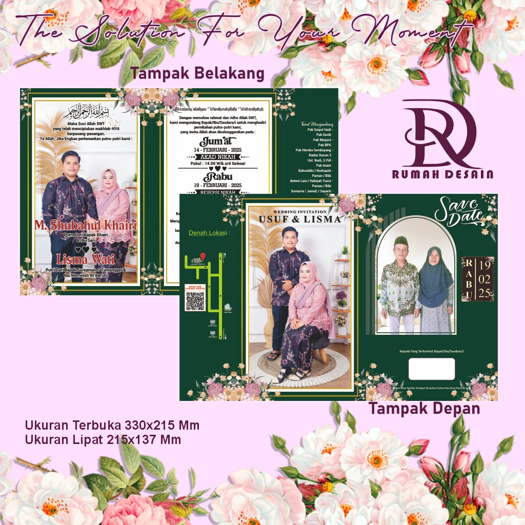 Jual Cetak Undangan custom Pernikahan Murah Kertas Tik 210 gsm, Free ...