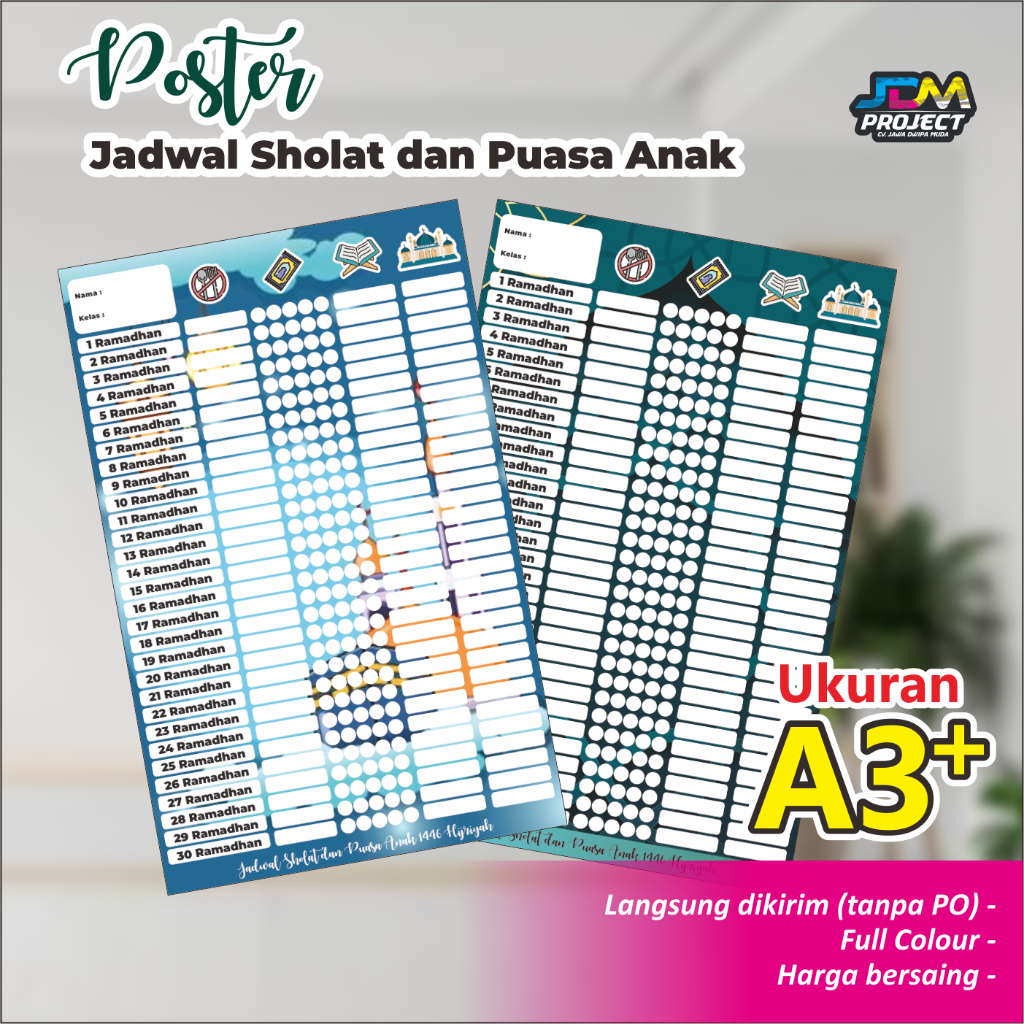 Jual JDM Project - JADWAL SHOLAT DAN PUASA ANAK-ANAK TABEL RAMADHAN ...