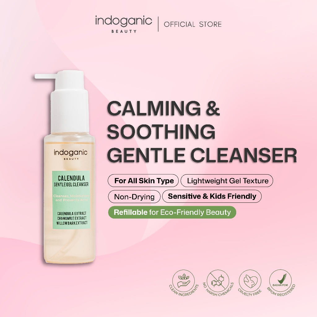 Jual Indoganic Beauty Calendula Gentle Gel Cleanser/Pembersih Wajah ...
