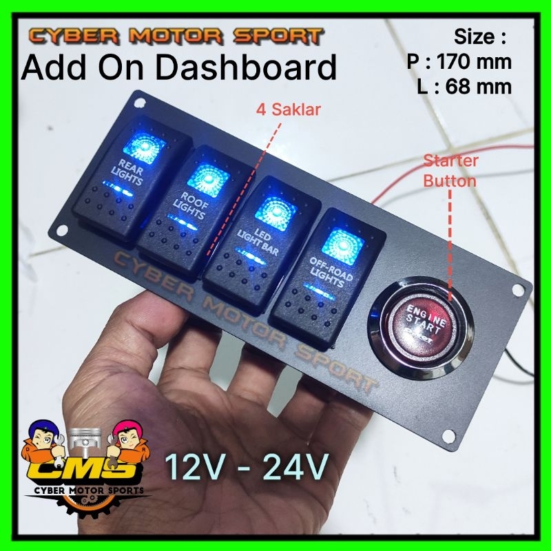 Jual Dashboard interior panel add on mobil universal . engine start ...