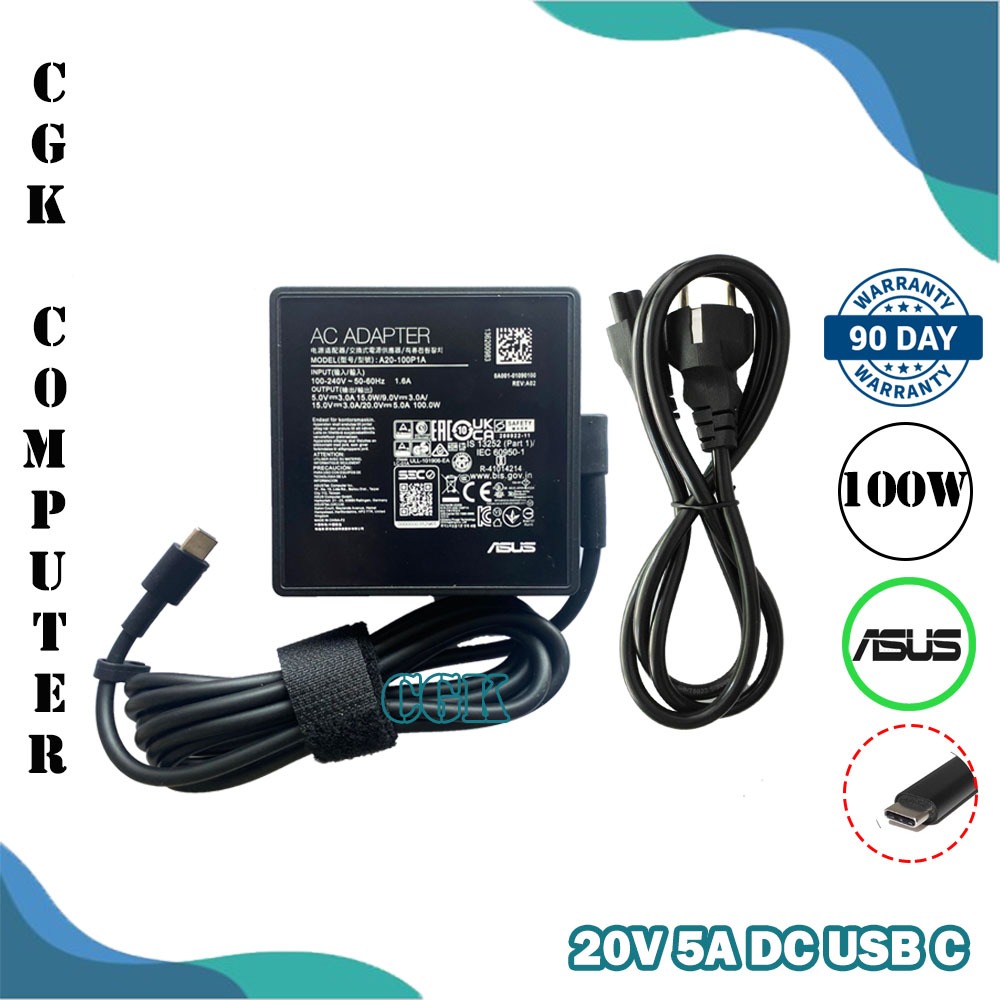 Jual Adaptor Charger Asus ROG Flow Z13 X13 ZenBook 14X 14Ac 20V 5A 100W ...
